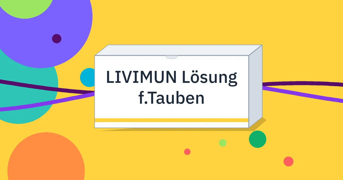 Symbolbild: Packung mit der Aufschrift LIVIMUN Lösung f.Tauben (PZN 00636086) – Verfügbarkeit und Bezug in Apotheken in Frankfurt am Main