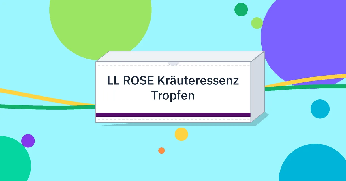 Symbolbild: Packung mit der Aufschrift LL ROSE Kräuteressenz Tropfen (PZN 20314456) – Verfügbarkeit und Bezug in Apotheken in Frankfurt am Main