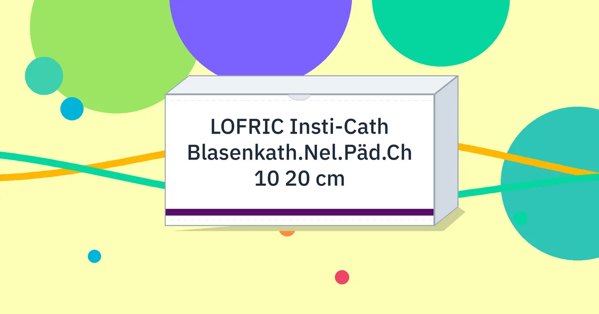 Symbolbild: Packung mit der Aufschrift LOFRIC Insti-Cath Blasenkath.Nel.Päd.Ch 10 20 cm (PZN 19484779) – Verfügbarkeit und Bezug in Apotheken in Frankfurt am Main