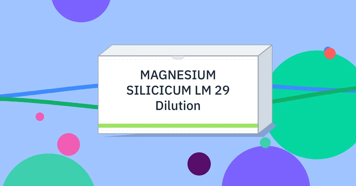 Symbolbild: Packung mit der Aufschrift MAGNESIUM SILICICUM LM 29 Dilution (PZN 12939834) – Verfügbarkeit und Bezug in Apotheken in Frankfurt am Main
