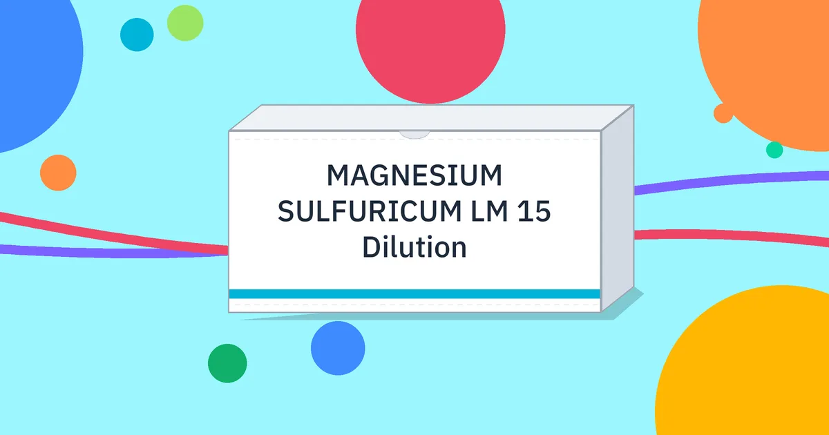 Symbolbild: Packung mit der Aufschrift MAGNESIUM SULFURICUM LM 15 Dilution (PZN 12940116) – Verfügbarkeit und Bezug in Apotheken in Frankfurt am Main