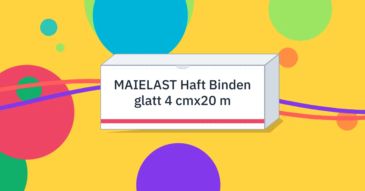Symbolbild: Packung mit der Aufschrift MAIELAST Haft Binden glatt 4 cmx20 m (PZN 00120098) – Verfügbarkeit und Bezug in Apotheken in Frankfurt am Main