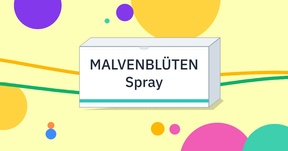 Symbolbild: Packung mit der Aufschrift MALVENBLÜTEN Spray (PZN 11713192) – Verfügbarkeit und Bezug in Apotheken in Frankfurt am Main