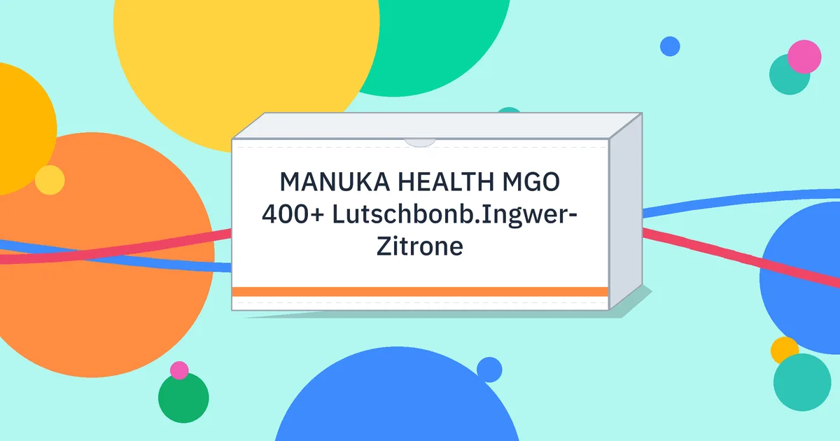 Symbolbild: Packung mit der Aufschrift MANUKA HEALTH MGO 400+ Lutschbonb.Ingwer-Zitrone (PZN 15874897) – Verfügbarkeit und Bezug in Apotheken in Frankfurt am Main
