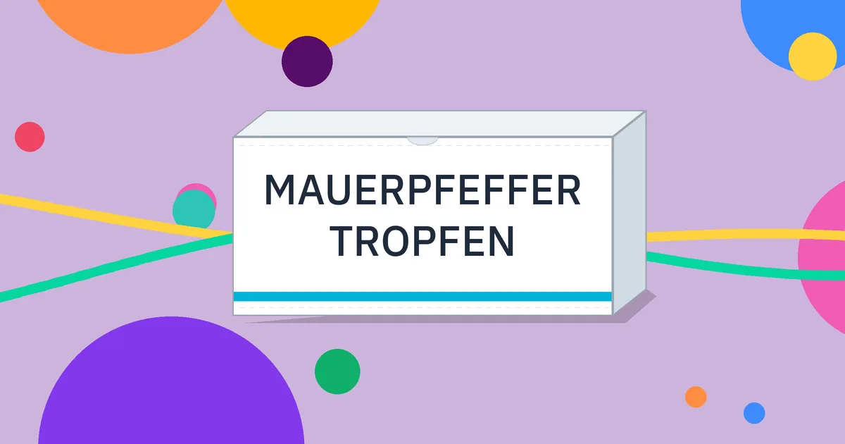 Symbolbild: Packung mit der Aufschrift MAUERPFEFFER TROPFEN (PZN 15229501) – Verfügbarkeit und Bezug in Apotheken in Frankfurt am Main