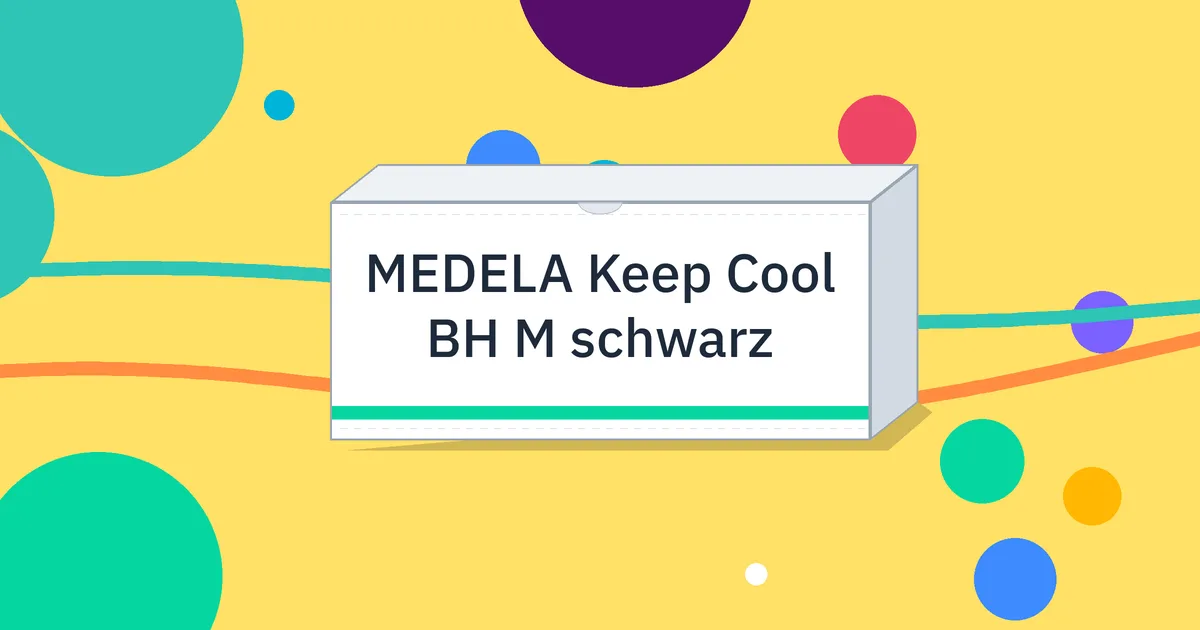 Symbolbild: Packung mit der Aufschrift MEDELA Keep Cool BH M schwarz (PZN 18269292) – Verfügbarkeit und Bezug in Apotheken in Frankfurt am Main