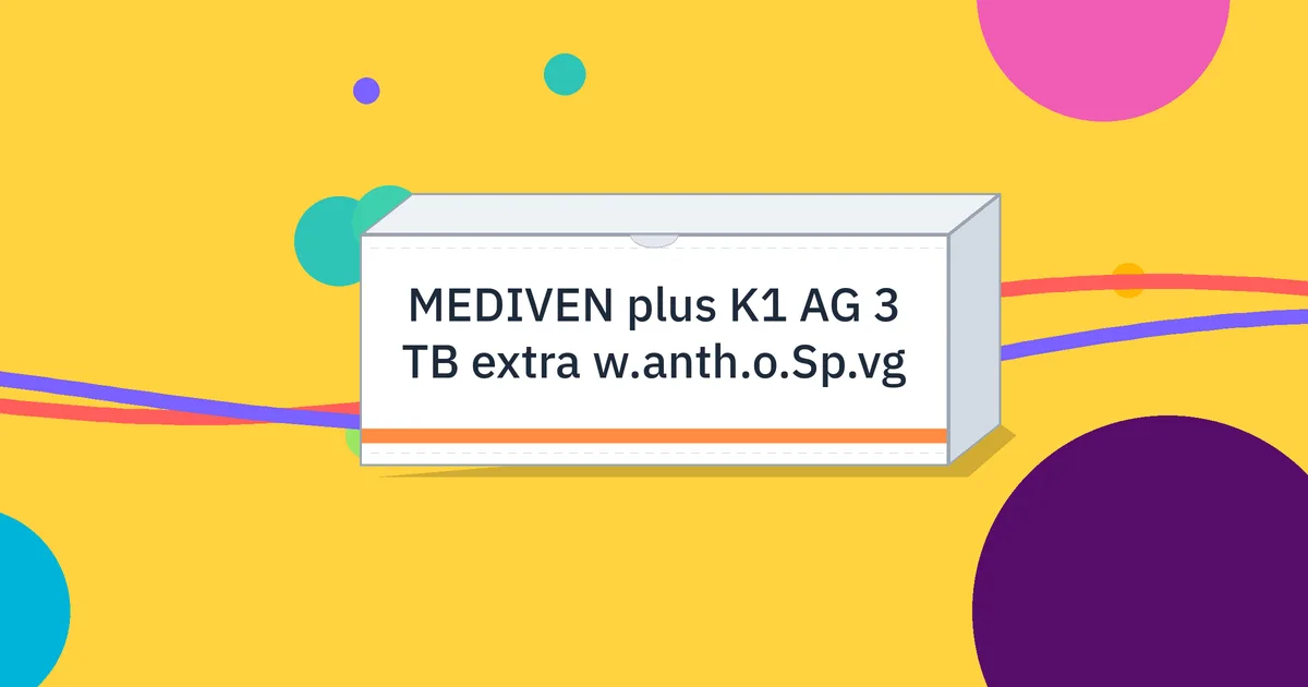 Symbolbild: Packung mit der Aufschrift MEDIVEN plus K1 AG 3 TB extra w.anth.o.Sp.vg (PZN 15066157) – Verfügbarkeit und Bezug in Apotheken in Frankfurt am Main