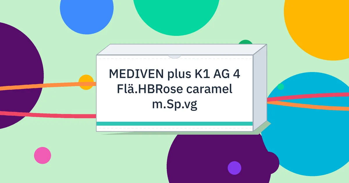 Symbolbild: Packung mit der Aufschrift MEDIVEN plus K1 AG 4 Flä.HBRose caramel m.Sp.vg (PZN 15912801) – Verfügbarkeit und Bezug in Apotheken in Frankfurt am Main