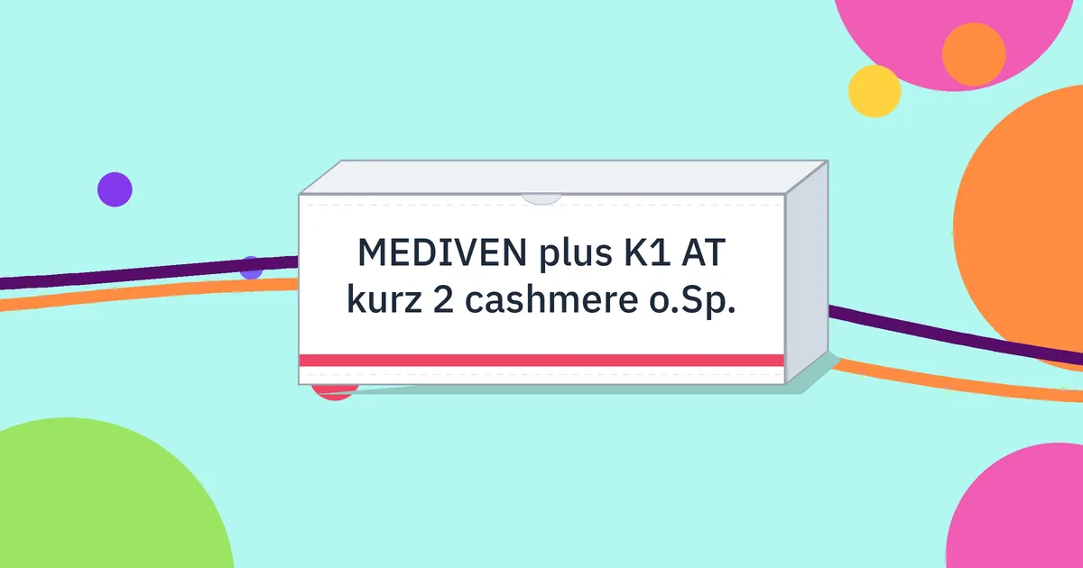 Symbolbild: Packung mit der Aufschrift MEDIVEN plus K1 AT kurz 2 cashmere o.Sp. (PZN 15026318) – Verfügbarkeit und Bezug in Apotheken in Frankfurt am Main
