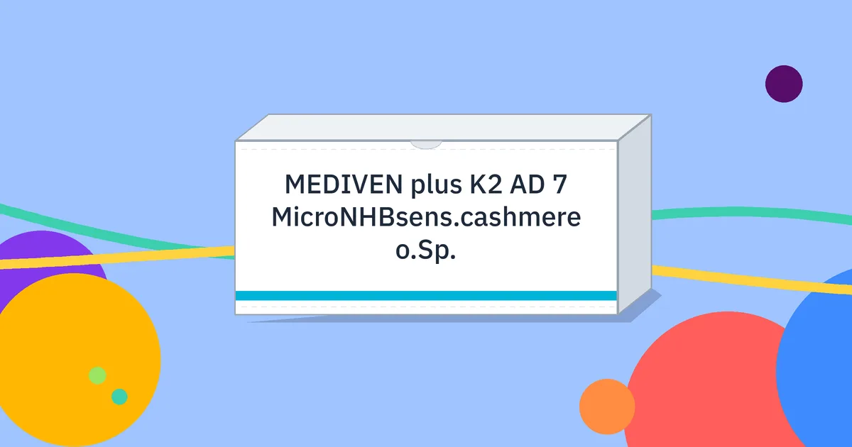Symbolbild: Packung mit der Aufschrift MEDIVEN plus K2 AD 7 MicroNHBsens.cashmere o.Sp. (PZN 15932347) – Verfügbarkeit und Bezug in Apotheken in Frankfurt am Main