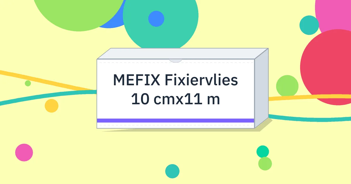 Symbolbild: Packung mit der Aufschrift MEFIX Fixiervlies 10 cmx11 m (PZN 12555861) – Verfügbarkeit und Bezug in Apotheken in Frankfurt am Main