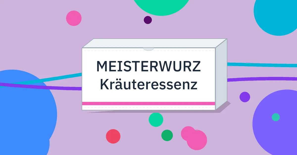 Symbolbild: Packung mit der Aufschrift MEISTERWURZ Kräuteressenz (PZN 13819948) – Verfügbarkeit und Bezug in Apotheken in Frankfurt am Main