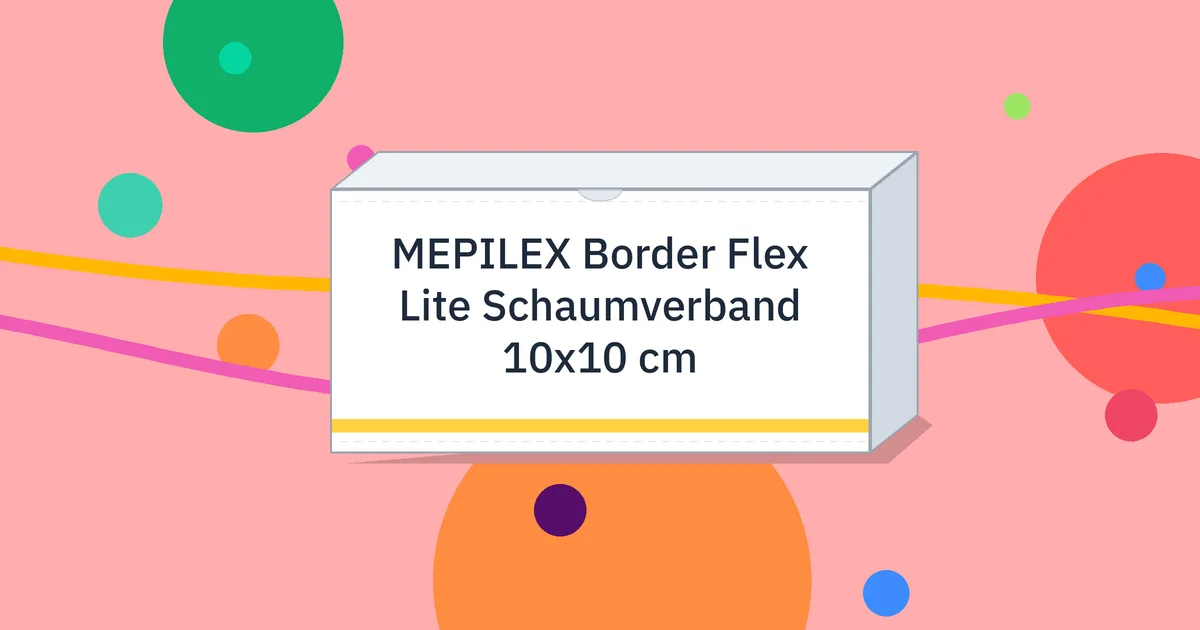 Symbolbild: Packung mit der Aufschrift MEPILEX Border Flex Lite Schaumverband 10x10 cm (PZN 14264116) – Verfügbarkeit und Bezug in Apotheken in Frankfurt am Main