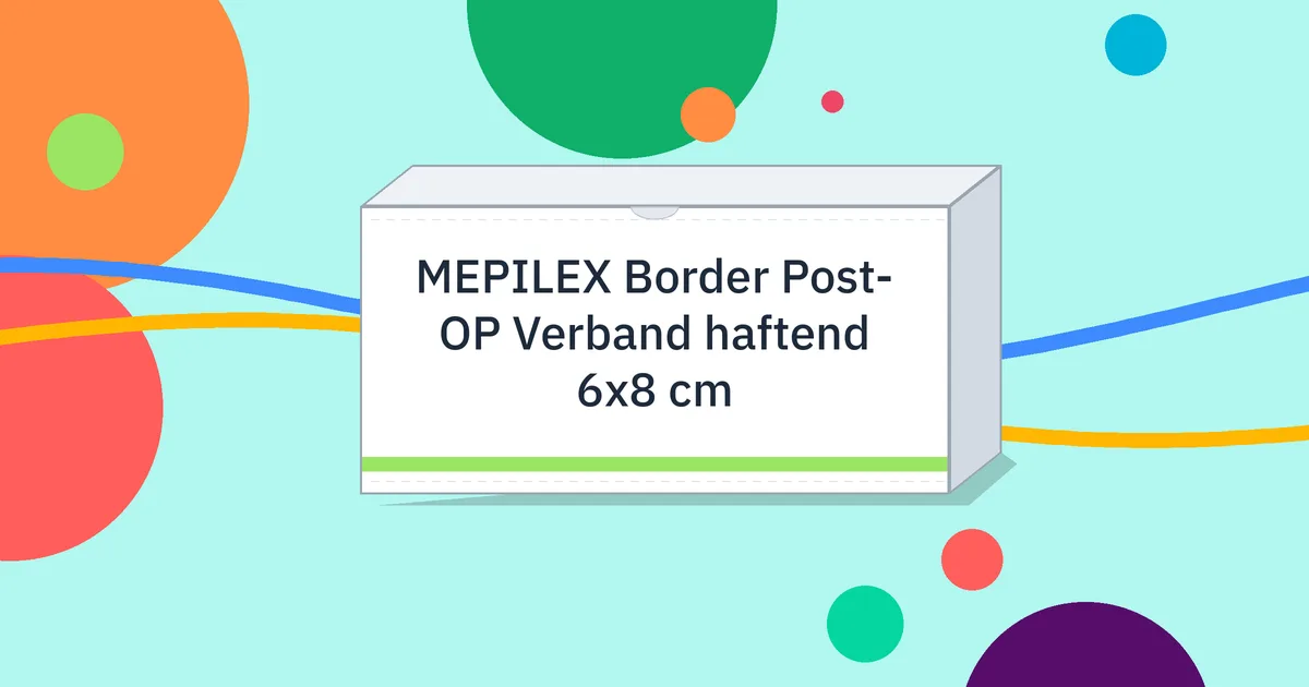 Symbolbild: Packung mit der Aufschrift MEPILEX Border Post-OP Verband haftend 6x8 cm (PZN 14334236) – Verfügbarkeit und Bezug in Apotheken in Frankfurt am Main