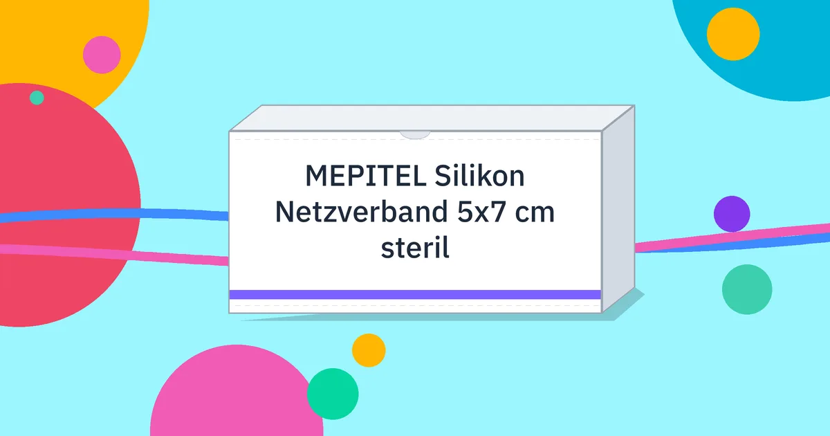 Symbolbild: Packung mit der Aufschrift MEPITEL Silikon Netzverband 5x7 cm steril (PZN 17832940) – Verfügbarkeit und Bezug in Apotheken in Frankfurt am Main