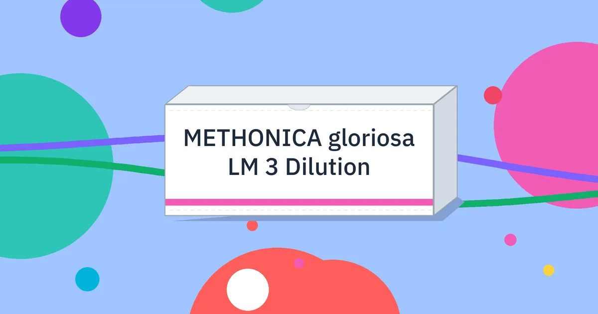 Symbolbild: Packung mit der Aufschrift METHONICA gloriosa LM 3 Dilution (PZN 13606431) – Verfügbarkeit und Bezug in Apotheken in Frankfurt am Main
