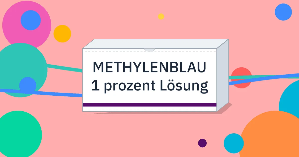 Symbolbild: Packung mit der Aufschrift METHYLENBLAU 1 prozent Lösung (PZN 19844456) – Verfügbarkeit und Bezug in Apotheken in Frankfurt am Main