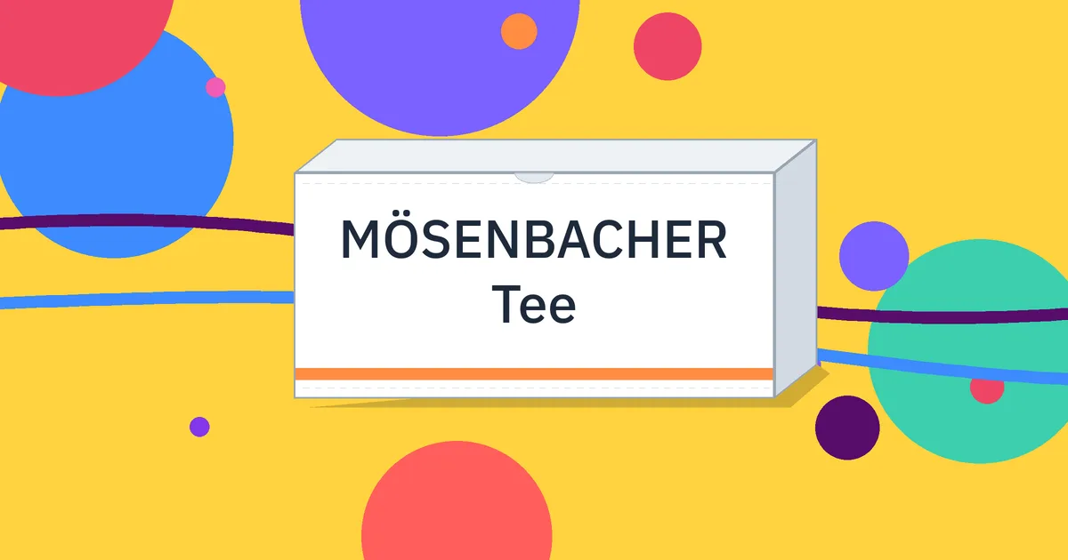 Symbolbild: Packung mit der Aufschrift MÖSENBACHER Tee (PZN 20382274) – Verfügbarkeit und Bezug in Apotheken in Frankfurt am Main