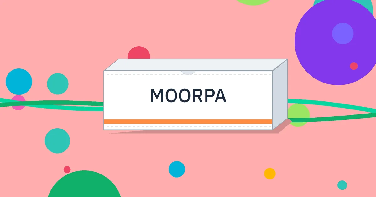 Symbolbild: Packung mit der Aufschrift MOORPA (PZN 04018238) – Verfügbarkeit und Bezug in Apotheken in Frankfurt am Main