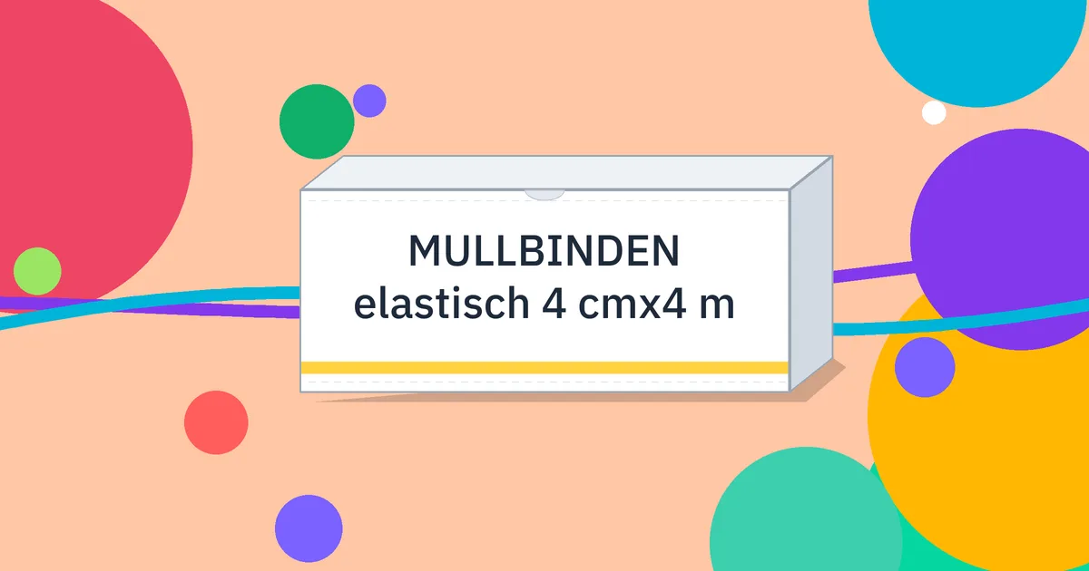 Symbolbild: Packung mit der Aufschrift MULLBINDEN elastisch 4 cmx4 m (PZN 04095055) – Verfügbarkeit und Bezug in Apotheken in Frankfurt am Main