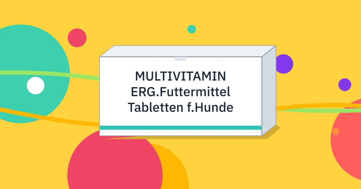 Symbolbild: Packung mit der Aufschrift MULTIVITAMIN ERG.Futtermittel Tabletten f.Hunde (PZN 18751391) – Verfügbarkeit und Bezug in Apotheken in Frankfurt am Main