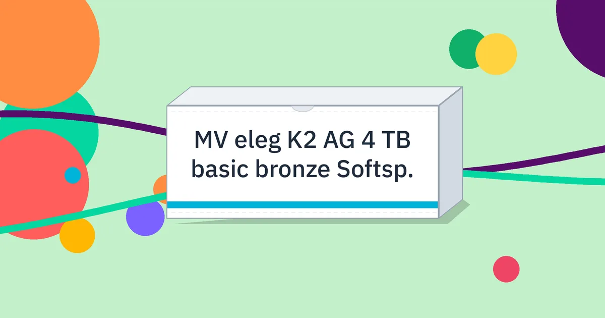 Symbolbild: Packung mit der Aufschrift MV eleg K2 AG 4 TB basic bronze Softsp. (PZN 14720229) – Verfügbarkeit und Bezug in Apotheken in Frankfurt am Main