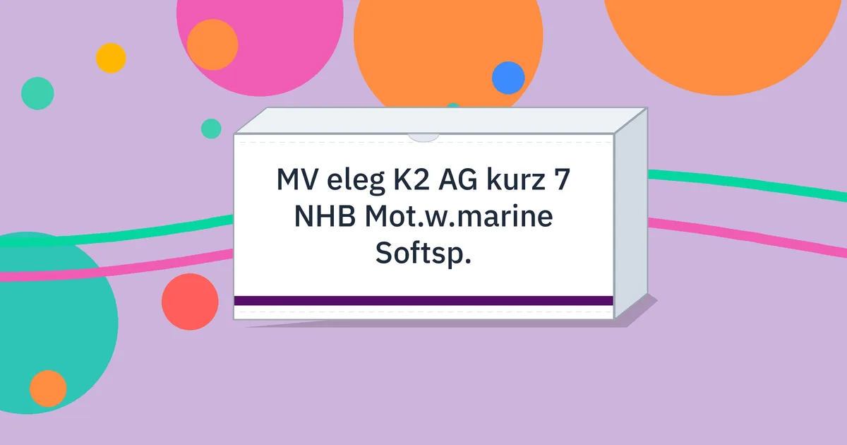 Symbolbild: Packung mit der Aufschrift MV eleg K2 AG kurz 7 NHB Mot.w.marine Softsp. (PZN 15713639) – Verfügbarkeit und Bezug in Apotheken in Frankfurt am Main