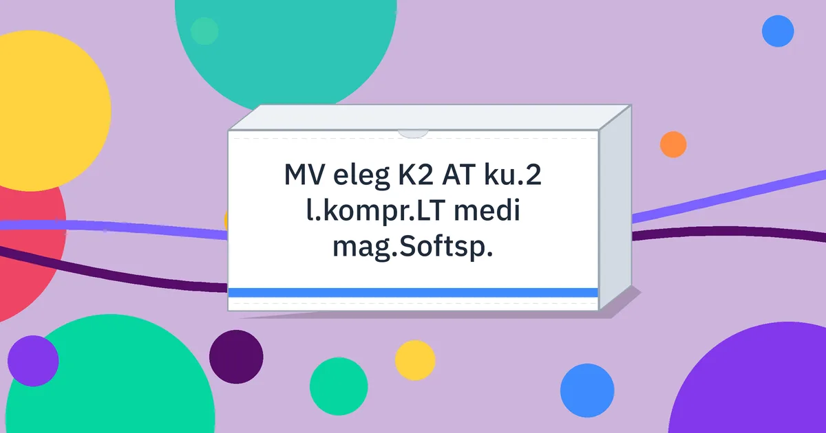 Symbolbild: Packung mit der Aufschrift MV eleg K2 AT ku.2 l.kompr.LT medi mag.Softsp. (PZN 15273979) – Verfügbarkeit und Bezug in Apotheken in Frankfurt am Main