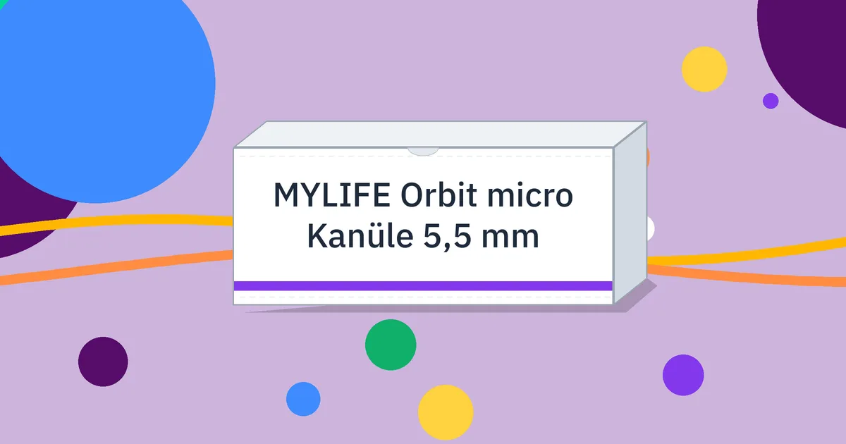 Symbolbild: Packung mit der Aufschrift MYLIFE Orbit micro Kanüle 5,5 mm (PZN 14324752) – Verfügbarkeit und Bezug in Apotheken in Frankfurt am Main