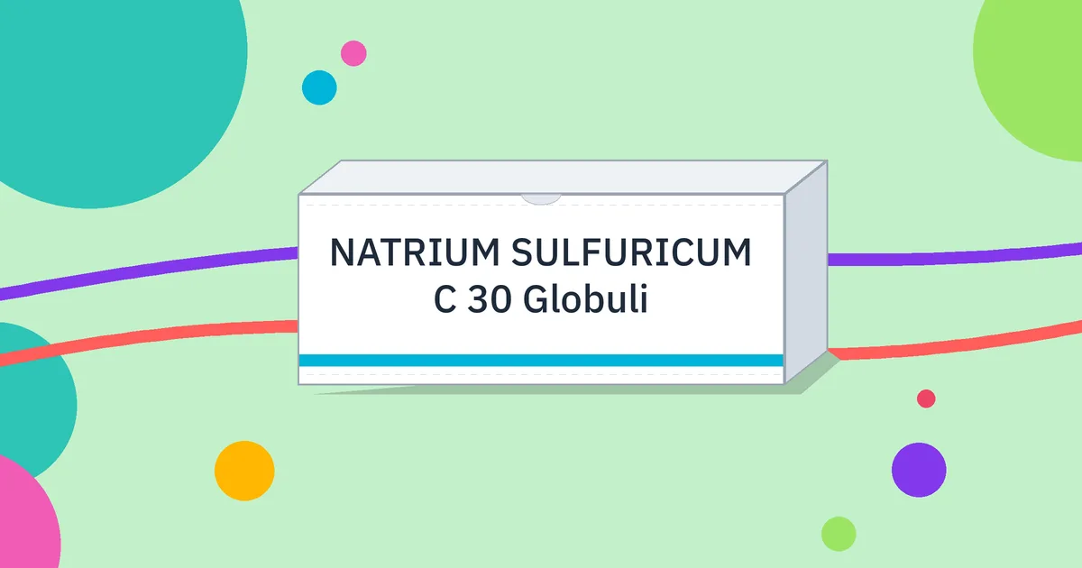 Symbolbild: Packung mit der Aufschrift NATRIUM SULFURICUM C 30 Globuli (PZN 02928114) – Verfügbarkeit und Bezug in Apotheken in Frankfurt am Main