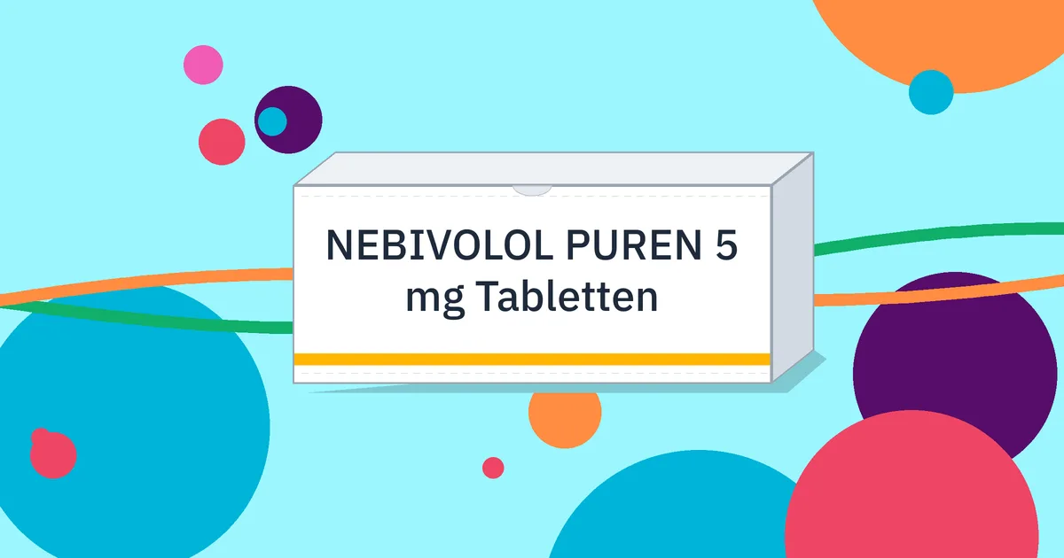 Symbolbild: Packung mit der Aufschrift NEBIVOLOL PUREN 5 mg Tabletten (PZN 14043361) – Verfügbarkeit und Bezug in Apotheken in Frankfurt am Main