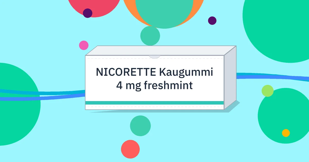 Symbolbild: Packung mit der Aufschrift NICORETTE Kaugummi 4 mg freshmint (PZN 03643454) – Verfügbarkeit und Bezug in Apotheken in Frankfurt am Main