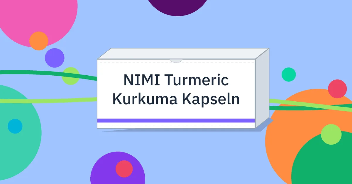 Symbolbild: Packung mit der Aufschrift NIMI Turmeric Kurkuma Kapseln (PZN 14234836) – Verfügbarkeit und Bezug in Apotheken in Frankfurt am Main