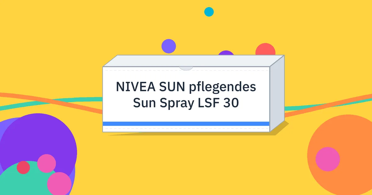 Symbolbild: Packung mit der Aufschrift NIVEA SUN pflegendes Sun Spray LSF 30 (PZN 11327170) – Verfügbarkeit und Bezug in Apotheken in Frankfurt am Main