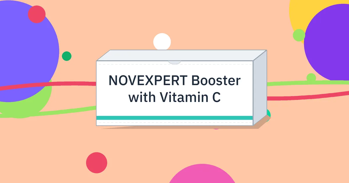 Symbolbild: Packung mit der Aufschrift NOVEXPERT Booster with Vitamin C (PZN 19147651) – Verfügbarkeit und Bezug in Apotheken in Frankfurt am Main