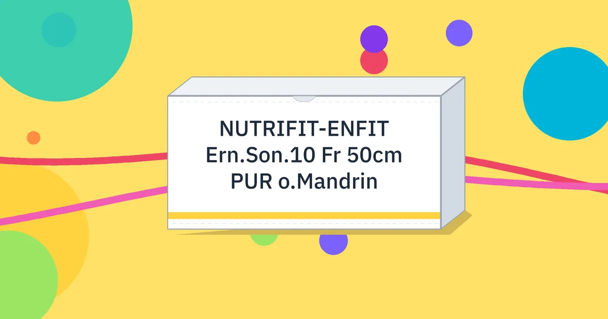 Symbolbild: Packung mit der Aufschrift NUTRIFIT-ENFIT Ern.Son.10 Fr 50cm PUR o.Mandrin (PZN 14173744) – Verfügbarkeit und Bezug in Apotheken in Frankfurt am Main