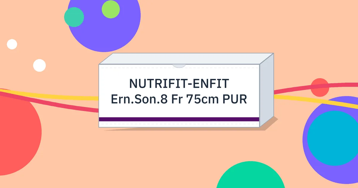 Symbolbild: Packung mit der Aufschrift NUTRIFIT-ENFIT Ern.Son.8 Fr 75cm PUR (PZN 17272760) – Verfügbarkeit und Bezug in Apotheken in Frankfurt am Main