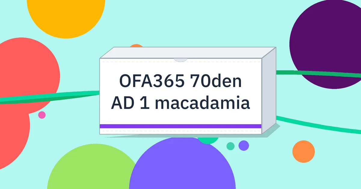 Symbolbild: Packung mit der Aufschrift OFA365 70den AD 1 macadamia (PZN 16721894) – Verfügbarkeit und Bezug in Apotheken in Frankfurt am Main