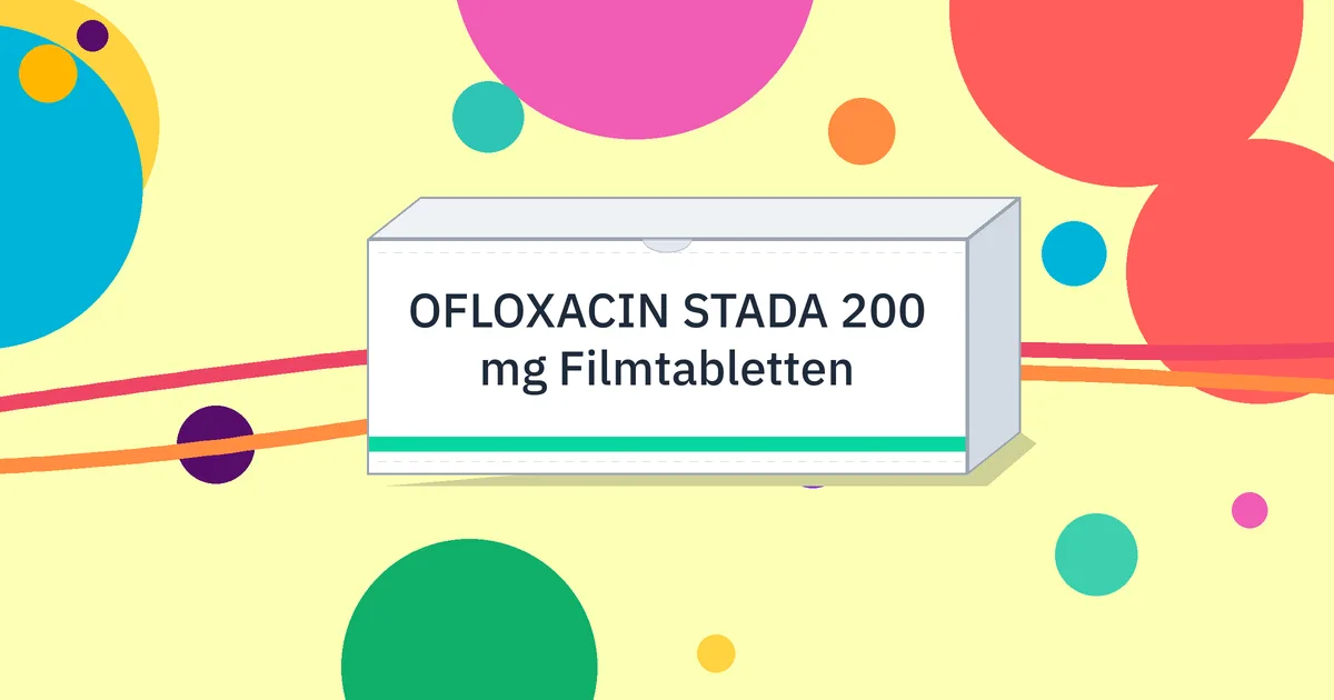 Symbolbild: Packung mit der Aufschrift OFLOXACIN STADA 200 mg Filmtabletten (PZN 01592534) – Verfügbarkeit und Bezug in Apotheken in Frankfurt am Main