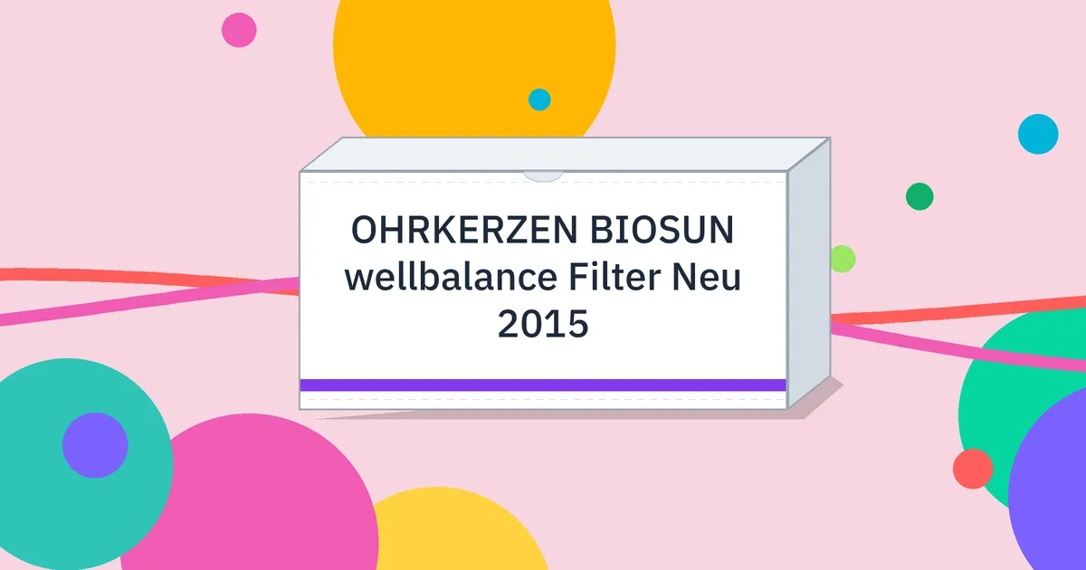 Symbolbild: Packung mit der Aufschrift OHRKERZEN BIOSUN wellbalance Filter Neu 2015 (PZN 11133371) – Verfügbarkeit und Bezug in Apotheken in Frankfurt am Main