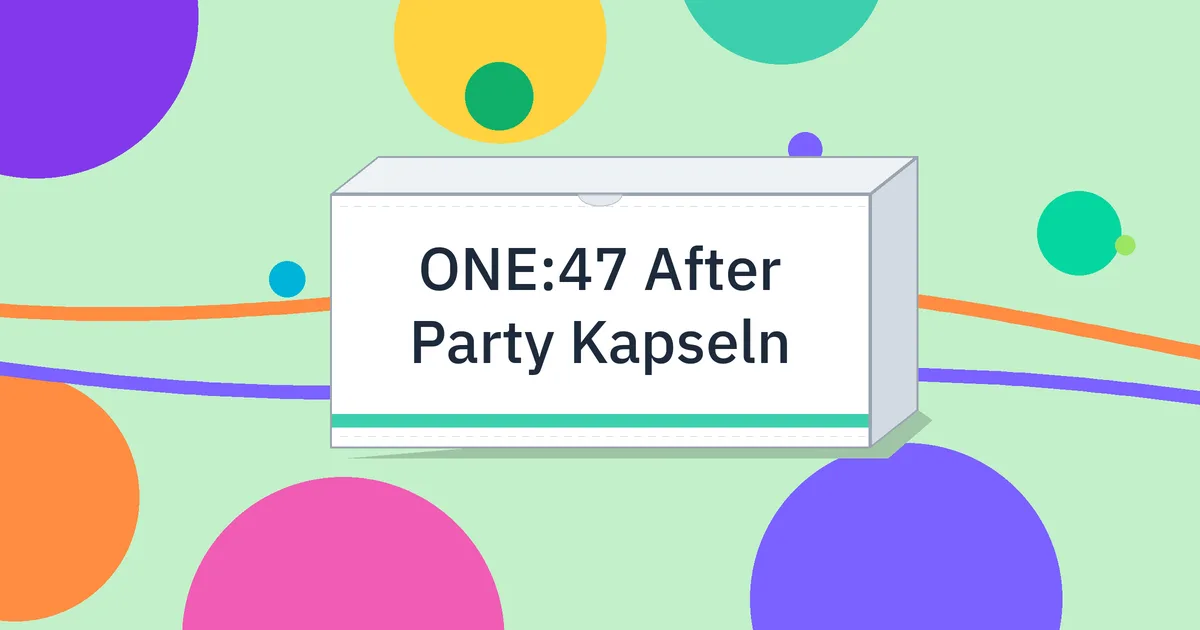 Symbolbild: Packung mit der Aufschrift ONE:47 After Party Kapseln (PZN 18084210) – Verfügbarkeit und Bezug in Apotheken in Frankfurt am Main