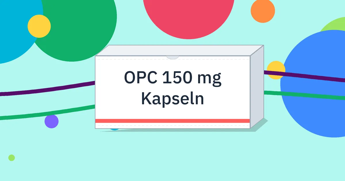 Symbolbild: Packung mit der Aufschrift OPC 150 mg Kapseln (PZN 07785719) – Verfügbarkeit und Bezug in Apotheken in Frankfurt am Main