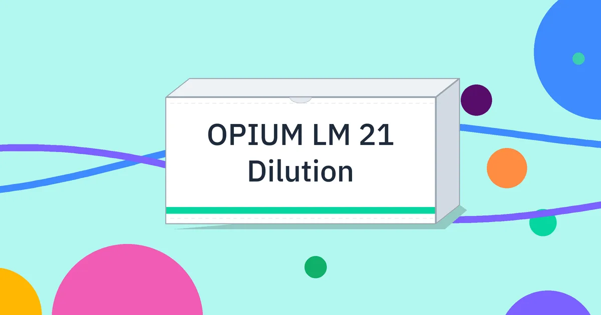 Symbolbild: Packung mit der Aufschrift OPIUM LM 21 Dilution (PZN 12972211) – Verfügbarkeit und Bezug in Apotheken in Frankfurt am Main