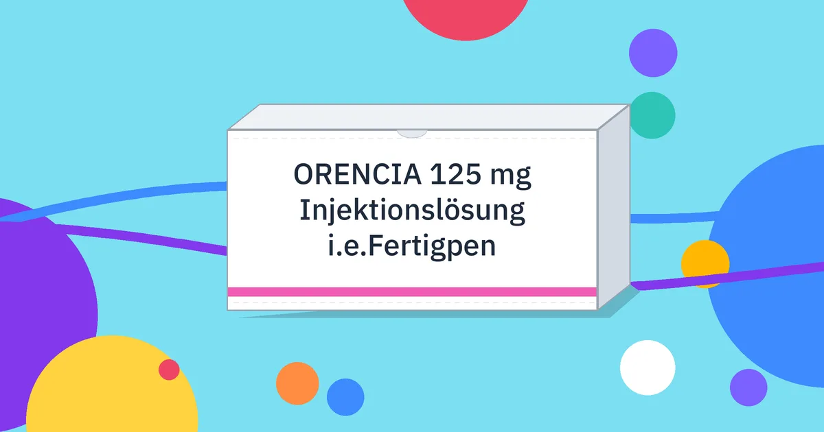 Symbolbild: Packung mit der Aufschrift ORENCIA 125 mg Injektionslösung i.e.Fertigpen (PZN 12416272) – Verfügbarkeit und Bezug in Apotheken in Frankfurt am Main