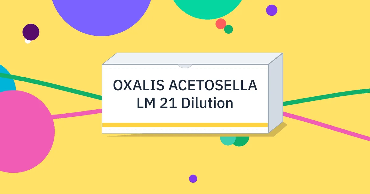 Symbolbild: Packung mit der Aufschrift OXALIS ACETOSELLA LM 21 Dilution (PZN 13629047) – Verfügbarkeit und Bezug in Apotheken in Frankfurt am Main