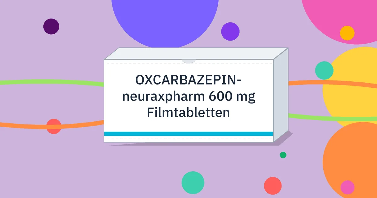 Symbolbild: Packung mit der Aufschrift OXCARBAZEPIN-neuraxpharm 600 mg Filmtabletten (PZN 09519525) – Verfügbarkeit und Bezug in Apotheken in Frankfurt am Main
