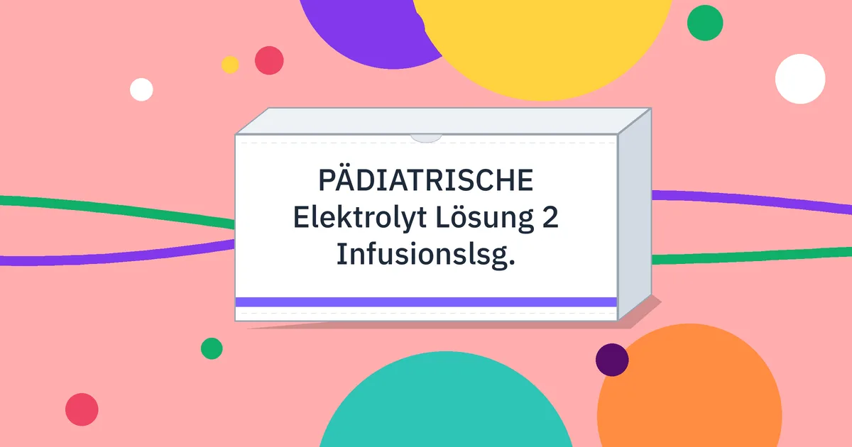 Symbolbild: Packung mit der Aufschrift PÄDIATRISCHE Elektrolyt Lösung 2 Infusionslsg. (PZN 04152988) – Verfügbarkeit und Bezug in Apotheken in Frankfurt am Main