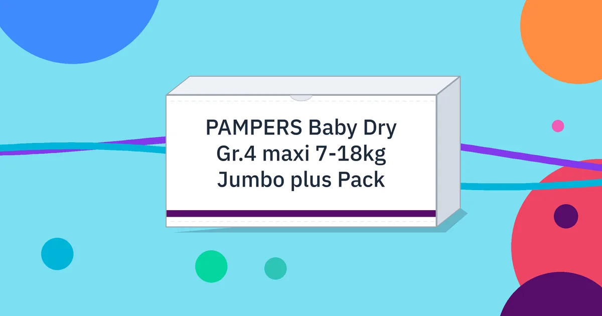 Symbolbild: Packung mit der Aufschrift PAMPERS Baby Dry Gr.4 maxi 7-18kg Jumbo plus Pack (PZN 10256628) – Verfügbarkeit und Bezug in Apotheken in Frankfurt am Main