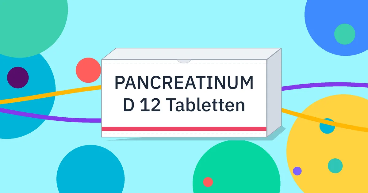 Symbolbild: Packung mit der Aufschrift PANCREATINUM D 12 Tabletten (PZN 16696386) – Verfügbarkeit und Bezug in Apotheken in Frankfurt am Main