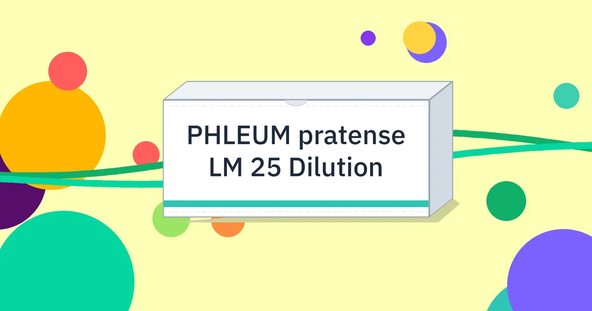 Symbolbild: Packung mit der Aufschrift PHLEUM pratense LM 25 Dilution (PZN 13638951) – Verfügbarkeit und Bezug in Apotheken in Frankfurt am Main